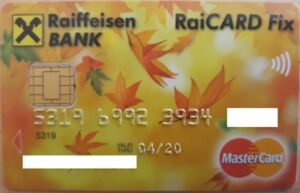 Bank Card: RaiffeisenBank MasterCard RaiCard Fix - 09/13/000 ...