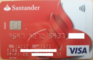 Bank Card: Santander Debit (Santander, United Kingdom of Great Britain ...