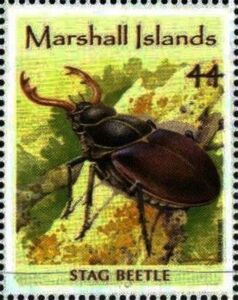 Stamp: Stag Beetle (Lucanus cervus) (Marshall Islands(Garden Life) Mi ...
