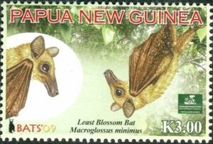 Stamp: Lesser Long-tongued Blossom Bat (Macroglossus minimus) (Papua ...