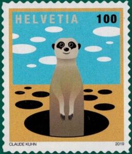 Stamp: Meerkat (Switzerland) (Animal World Tour) Mi:CH 2617,Yt:CH 2552 ...