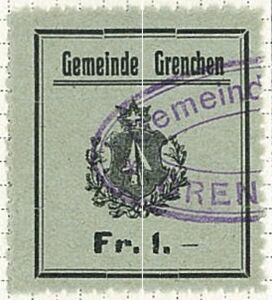 Stamp: Grenchen (Switzerland: Revenue Stamps(Revenue - Grenchen) Col:CH ...