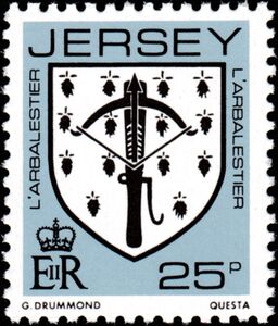 Stamp: Arms of the "L'Arbalestier" Family (Jersey(Definitive Series ...
