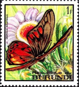 Stamp: Acraea Swordtail (Graphium ridleyanus) (Burundi(Butterflies ...