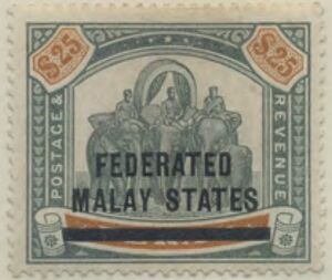 Stamp: Perak Elephant Overprinted "Federated Malay States" (Malaya ...
