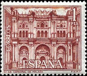 Stamp: Cathedral of Málaga (Spain(Tourism (1970)) Mi:ES 1873,Sn:ES 1617 ...