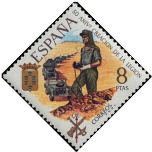 Stamp: Officer and Mobile Column (Spain(50th Anniversary of Spanish ...
