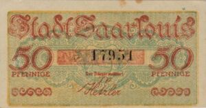 Banknote: 50 Pfennige (German Notgeld(Saarlouis) Gra:S5.11a.2,Tie:6350 ...