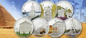 Coin: 5 Dollars (Colossus of Rhodes) (Palau(7 Antique Wonders) WCC:km210