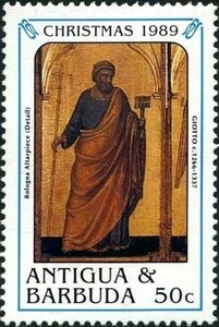 Марка: "Saint Peter" (detail, Bologna Altarpiece) (Giotto) (Антигуа и ...