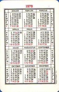 Pocket Calendar: Csemege (Hungary(Advertising) Col:HU-1979-Adv-005.02