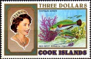Stamp: Red-spot Rainbow Fish (Stethojulius axillaris) (Cook Islands ...