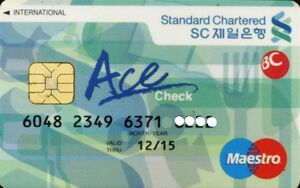 Bank Card: Ace Check (Standard Chartered Bank, Korea, South) Col:KR-MS-0006