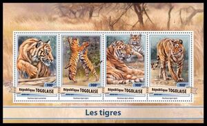 Stamp: Tiger (Panthera tigris) - Subspecies (Togo(Tigers (2017:1)) Mi ...