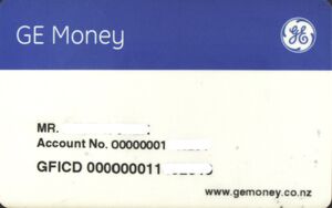 Bank Card: GE Money (GE Capital Bank, New ZealandCol:NZ-GM-0004