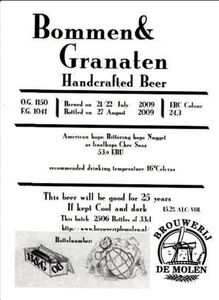 Drink Label: Bommen & Granaten (Brouwerij de Molen, NetherlandsCol:NL ...