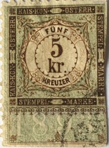 Stamp: Stempel Marke 1893 5kr (Austria: Revenue Stamps(Revenues ...