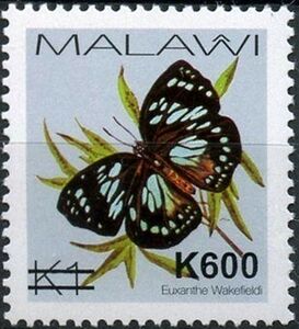 Stamp: Forest Queen (Euxanthe wakefieldi) (Malawi(2018 Surcharges ...