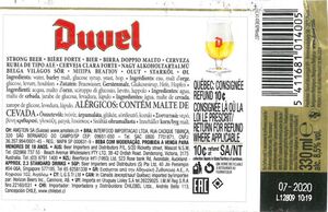 Drink Label: Duvel (Moorgat Brouwerij, BelgiumCol:BE-BEER-027791