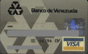 Bank Card: Banco de Venezuela (Banco De Venezuela, VenezuelaCol:VE-VI-0114