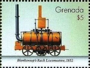 Stamp: Blenkinsop's rack locomotive 1812 (Grenada(Early Steam ...