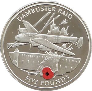 Moneda: 5 Pounds (Dambuster Raid) (Gibraltar(G75 - Five Pounds) WCC:km1181
