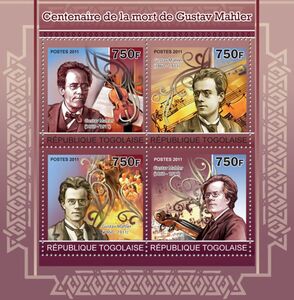 Stamp: 100th Anniversary of the Death of Gustav Mahler (Togo(Gustav ...
