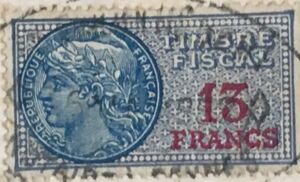 Stamp: Timbre fiscal (France: Revenue Stamps(Timbre Fiscal) Yt:FR TF146 📮
