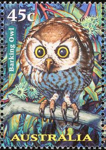 Sello: Barking Owl (Ninox connivens) (Australia(Nocturnal Animals) Mi ...