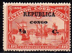 Stamp: Arrival at Calicut, India - on Timor stamp (Portuguese Congo ...