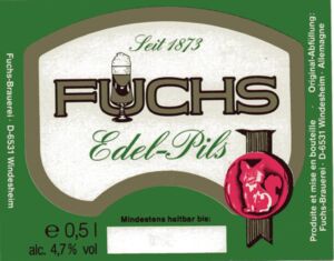 Drink Label: Edel Pils (Fuchs brauerei, Germany, Federal RepublicCol:DE ...