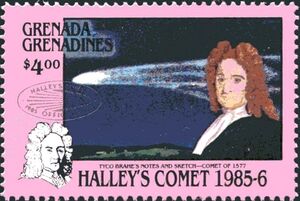 Stamp: Edmond Halley, comet of 1682 (Grenada Grenadines(Halley's Comet ...