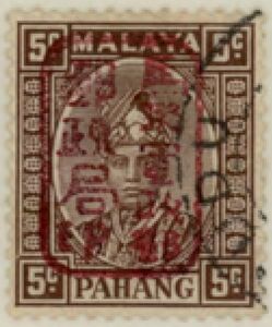Stamp: Sultan Abu Bakar of 1935-1941 Handstamped with Chop (Pahang ...