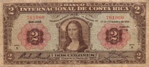 Banknote: 2 Colones (Costa Rica(1916-1936 "Series B" Issue) Wor:P-167a.11