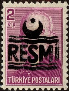 Stamp: Overprint RESMI (Türkiye (Turkey)(Official Stamps, Ismet Inonu ...