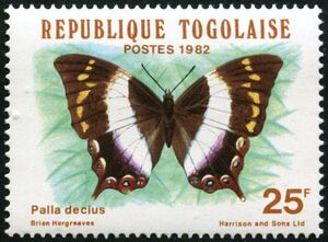 Stamp: White-banded Palla (Palla decius), Female (Togo(Butterflies ...