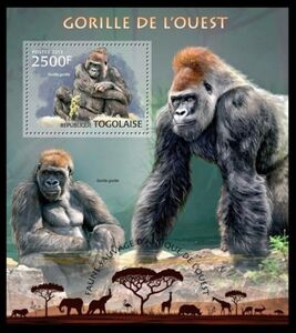 Stamp: Western Gorilla (Gorilla gorilla) (Togo(West African Fauna ...