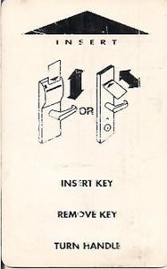 Hotel Card: Insert Key Remove Key Turn Handle (Unknown (Manufacturer ...
