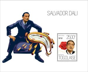 Марка: Salvador Dali (Того(Salvador Dali (2013)) Mi:TG BL864,Yt:TG BF726 📮