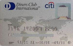 Bank Card: Diners Club Internacional (Citibank, ArgentinaCol:AR-DC-0002