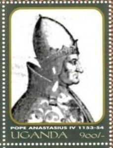 Stamp: Anastasius IV (1153-54) (Uganda) (Popes) Mi:UG 2268,Sn:UG 1654c ...