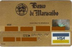 Bank Card: Banco de Maracaibo (Banco De Maracaibo, VenezuelaCol:VE-VI-0123