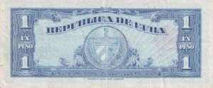 Banknote: 1 Peso (Cuba(1949-1960 Issue) Wor:P-77a