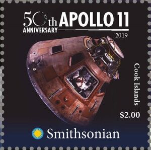 Stamp Moon Landing 50th Anniversary Command Module Cook Islands