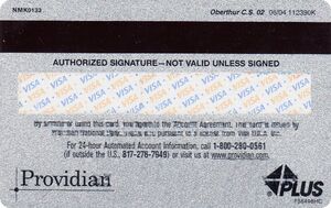 Bank Card: Providian Platinum Visa (Providian National Bank (United ...
