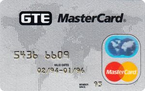 Bank Card: GTE MasterCard (Associates National Bank, United States of ...