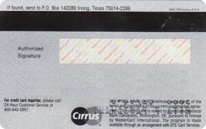 Bank Card: GTE MasterCard (Associates National Bank, United States of ...