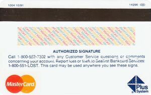 Bank Card: SeaFirst Bank MasterCard (Seattle - First National Bank ...