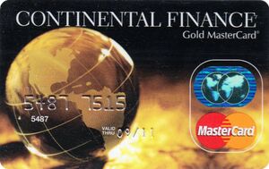 Bank Card: Continental Finance Gold MasterCard 1 (First Bank of ...