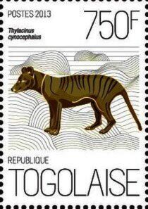 Stamp: Tasmanian Tiger (Thylacine cynocephalus) (Togo(Extinct Species ...